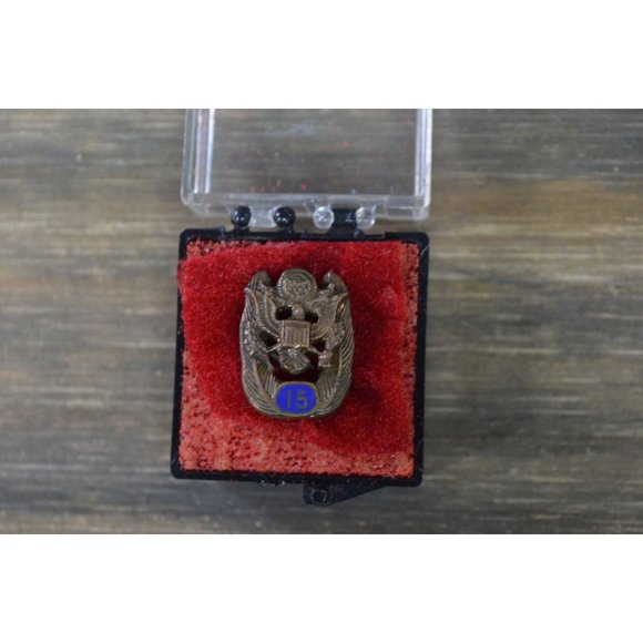 Accessories | Vintage Us Military Badge Pin 15 Year Army Service Eagle ...